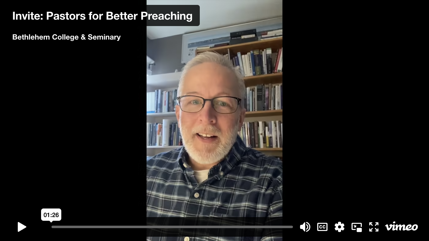 Invitation to the “Pastors for Better Preaching” Track