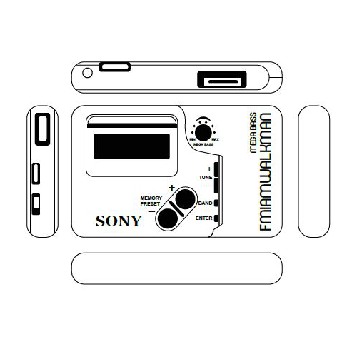 Sony Walkman SRF M45 3D Pen Stencil - 3Doodler