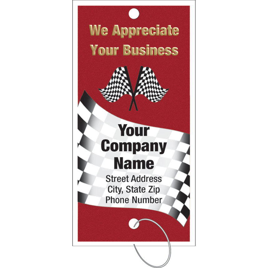 Full-Color Custom Key Tags - Checkered Flags II