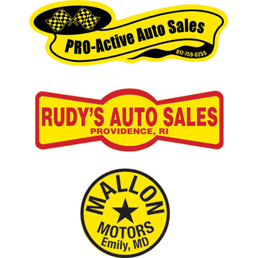 Standard Yellow Custom Car Decals | Auto Shop Supply