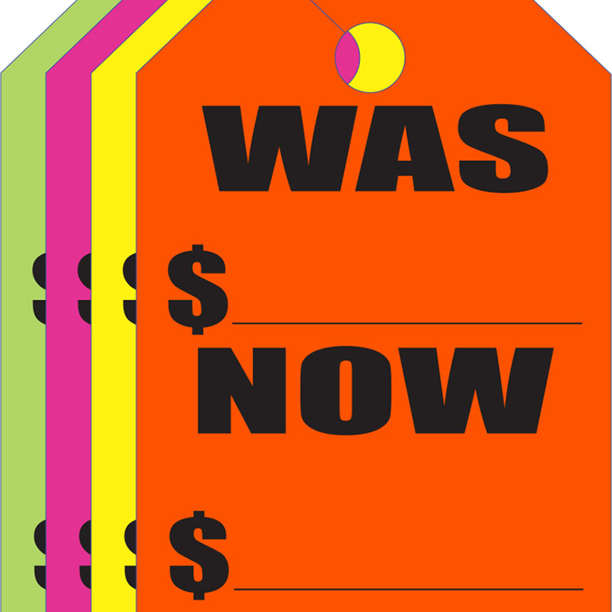 Fluorescent Mirror Tags - Was/Now (50), Hang Tags: I/D/E/A The ...