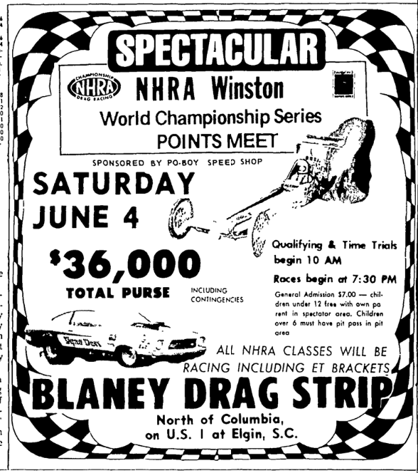 Spectacular NHRA Winston – Kershaw County, South Carolina History