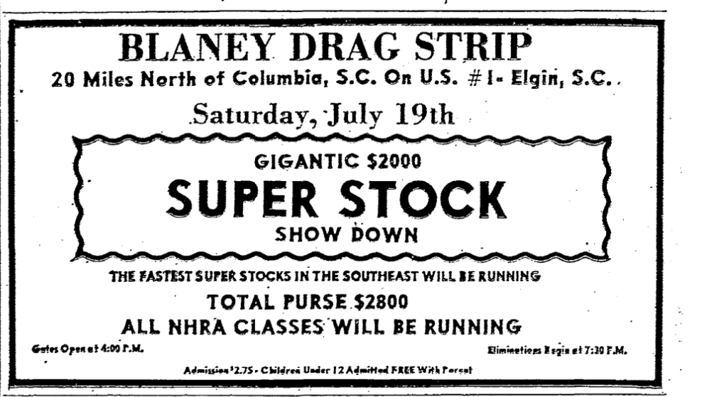 Blaney Drag Strip – Kershaw County, South Carolina History