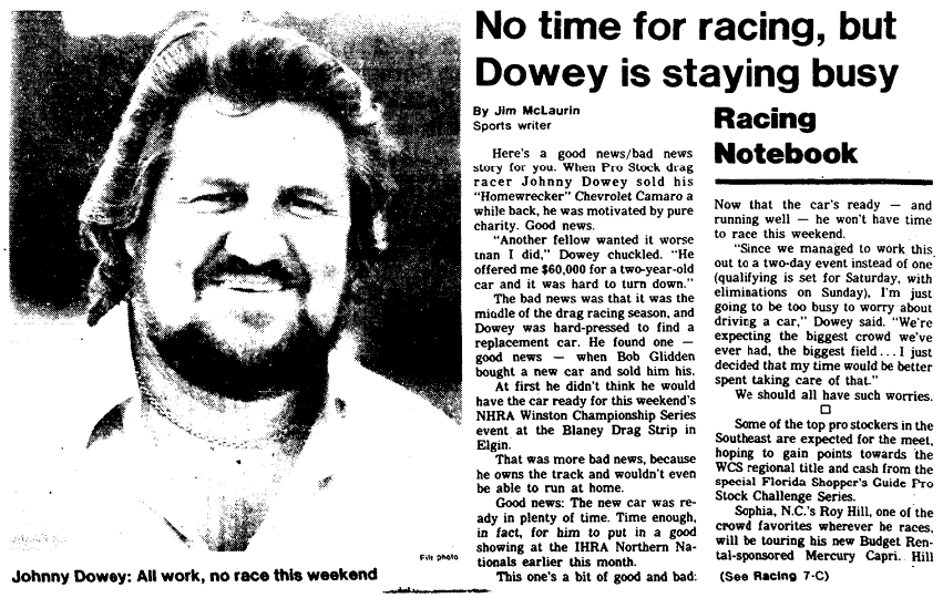 No time for racing, but Dowey is staying busy – Kershaw County, South ...