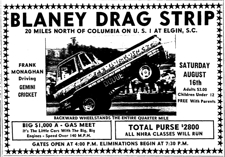 BLANEY DRAG STRIP – Kershaw County, South Carolina History
