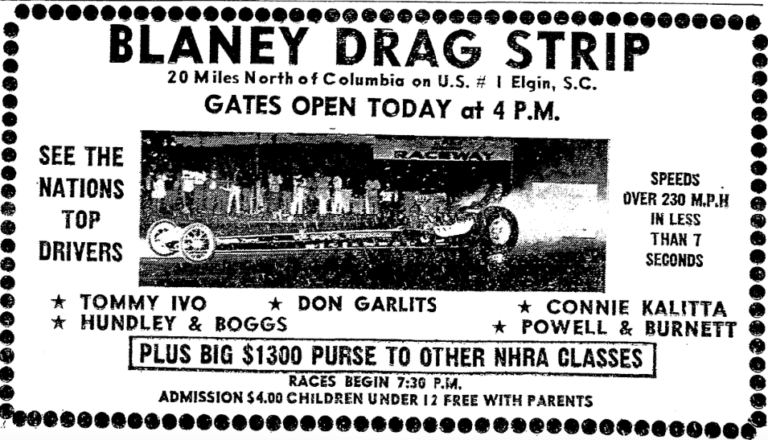 BLANEY DRAG STRIP – Kershaw County, South Carolina History