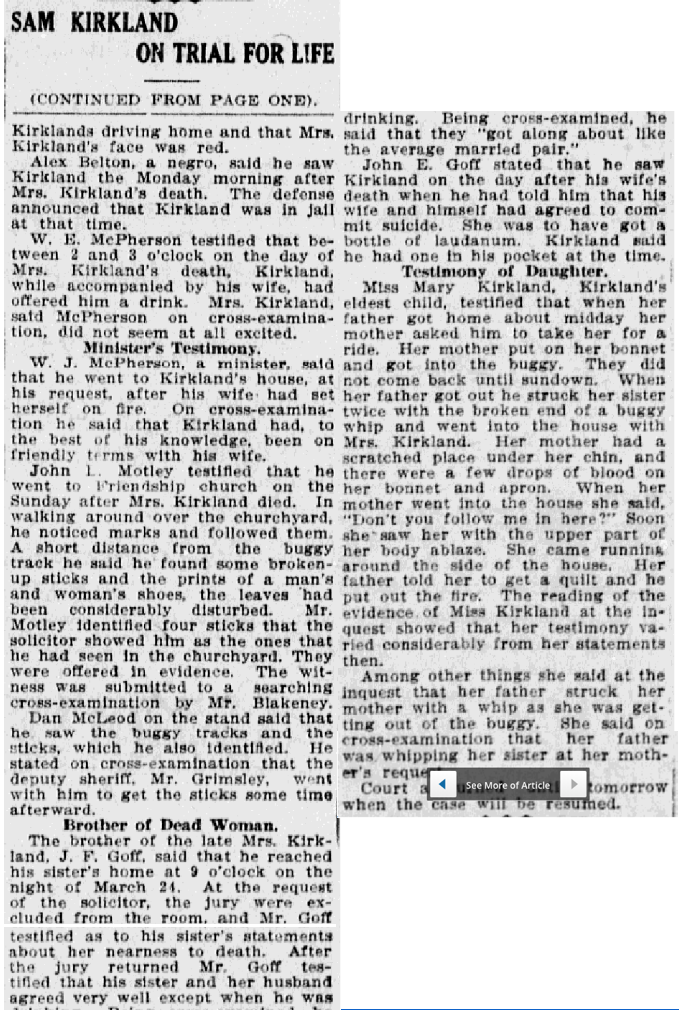 Sam Kirkland On Trial For Life – Kershaw County, South Carolina History