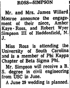 Ross – Simpson – Kershaw County, South Carolina History