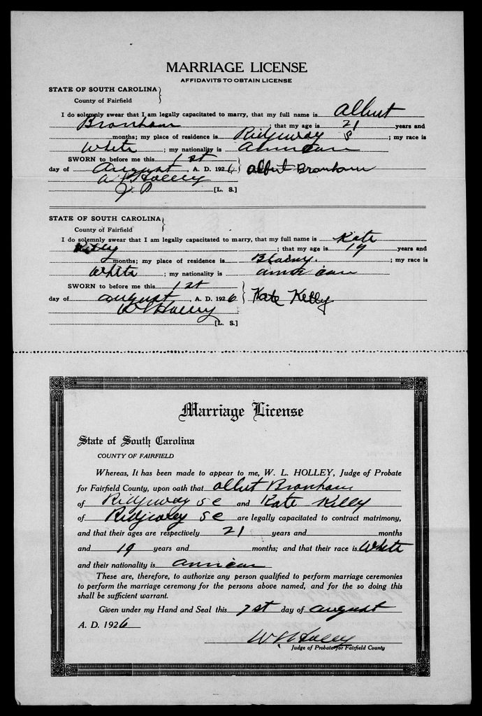 Katie E. Kelly Branham – Kershaw County, South Carolina History