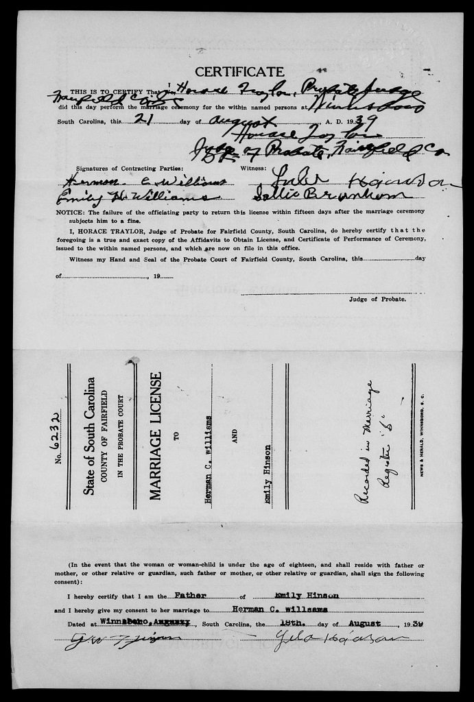 Emily Clyburn Hinson Williams Canady – Kershaw County, South Carolina ...