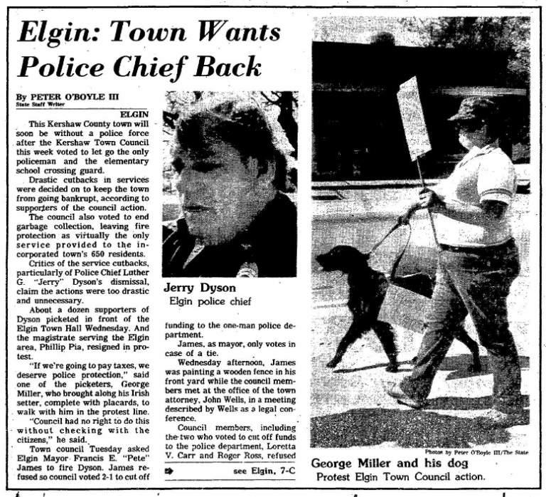Elgin: Town Wants Police Chief Back – Kershaw County, South Carolina ...