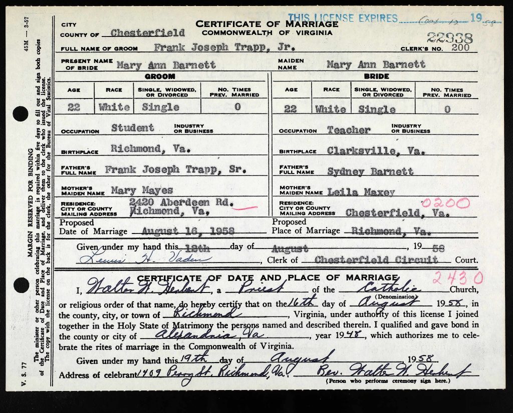 Mary Ann Barnett Trapp – Kershaw County, South Carolina History