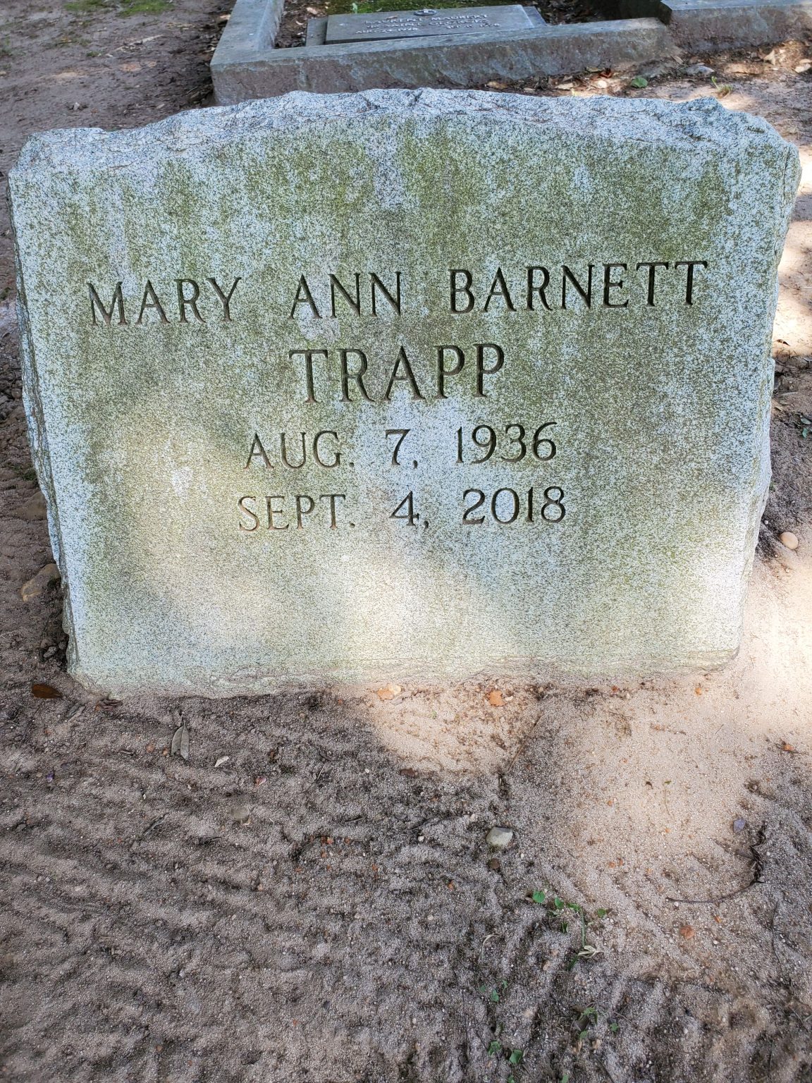 Mary Ann Barnett Trapp – Kershaw County, South Carolina History