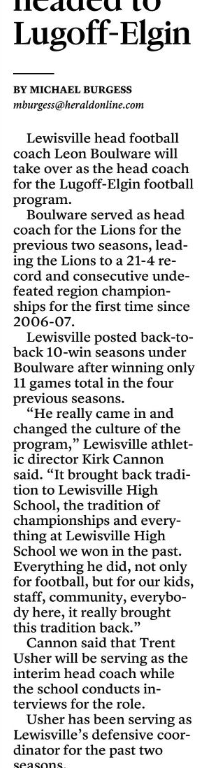 Lewisville’s Boulware headed to Lugoff-Elgin – Kershaw County, South ...