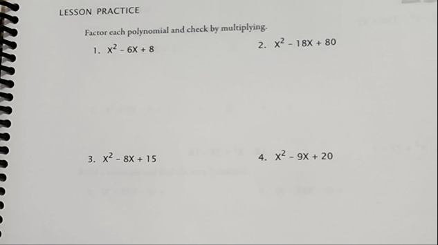 [Answered] LESSON PRACTICE Factor each polynomial and check by ...