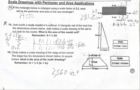 [Answered] Solve these please Scale Drawings with Perimeter and Area ...