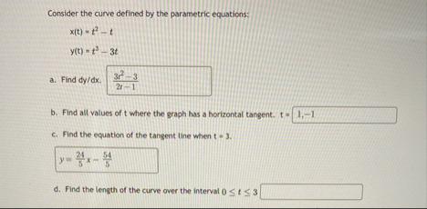 [Answered] Consider the curve defined by the parametric equations: x ( t | HelloExpert