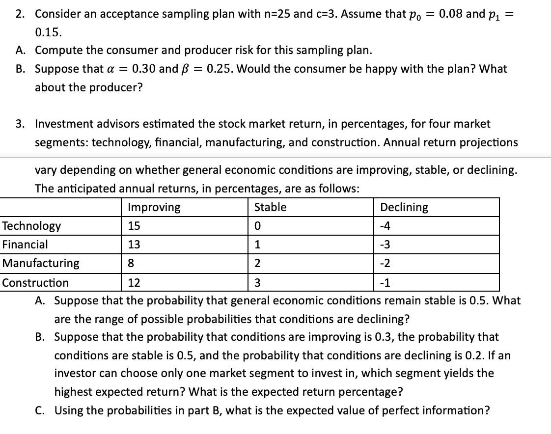 [Answered] 2 . Consider an acceptance sampling plan with ...