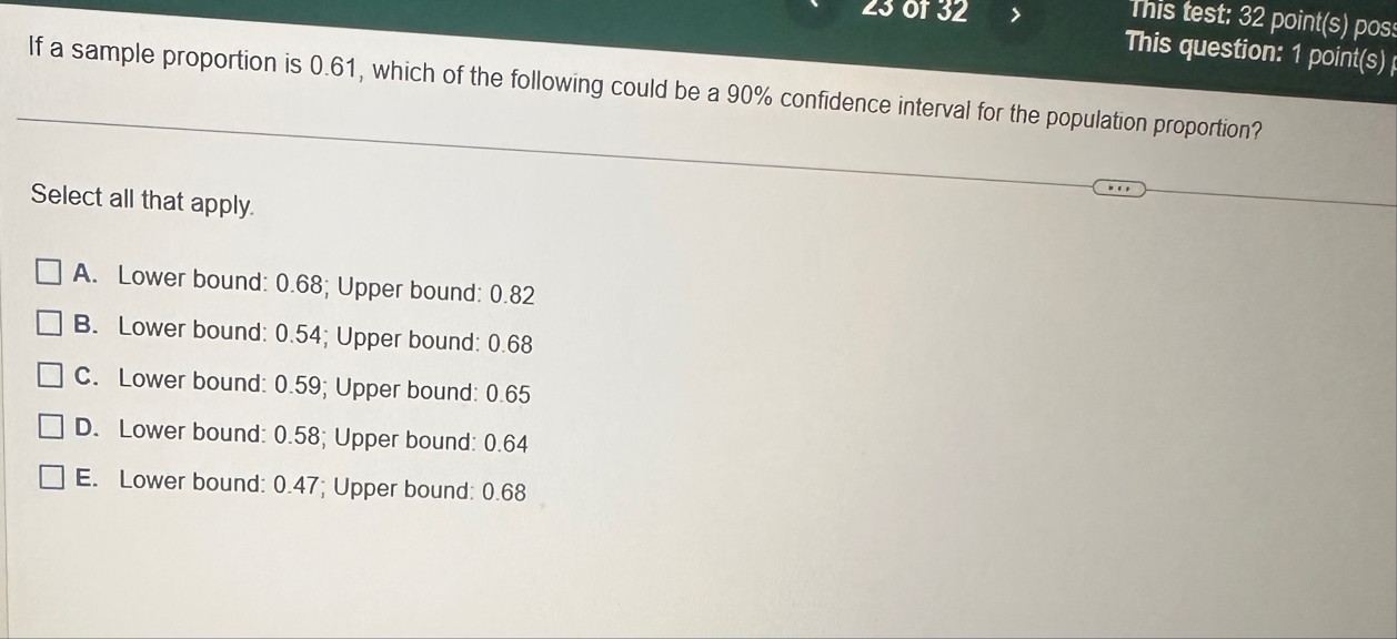 [Answered] If a sample proportion is 0 . 6 1 , which | HelloExpert