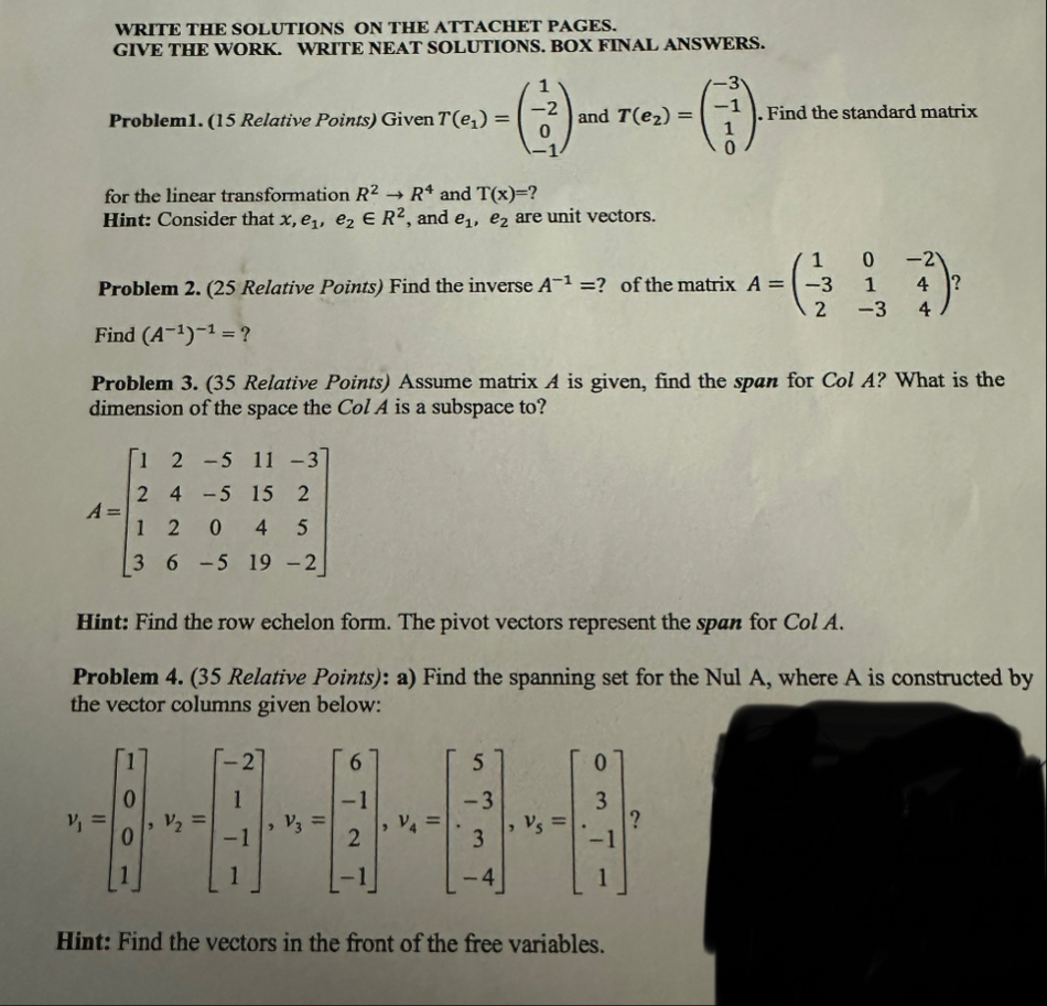 [Answered] WRITE THE SOLUTIONS ON THE ATTACHET PAGES. GIVE THE WORK ...