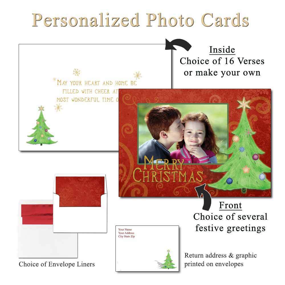Decorated Damask Personalized Photo Greeting Cards Holiday Cards The 