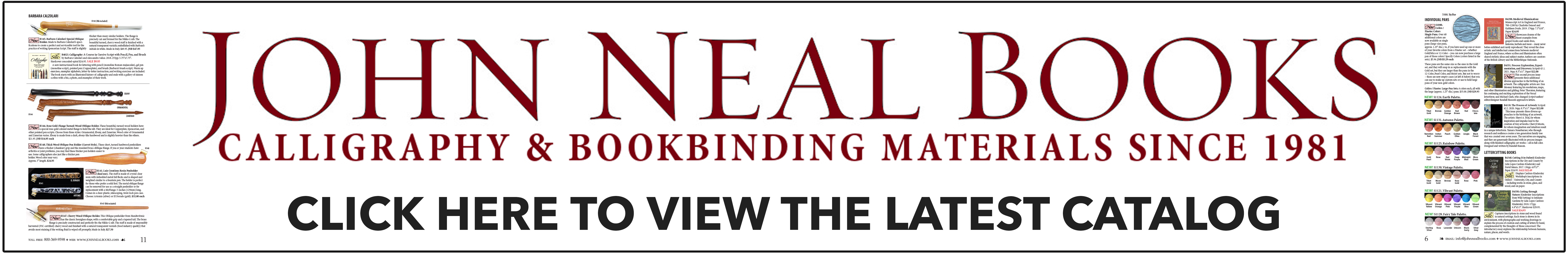 JohnNealBooks.com | Calligraphy Pens, Ink, Books, Bookbinding tools