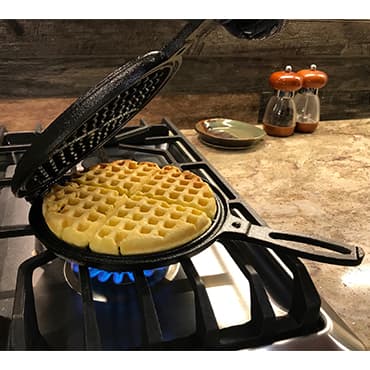 Stovetop Cast Iron Waffle Maker, Cast Iron - Lehman's