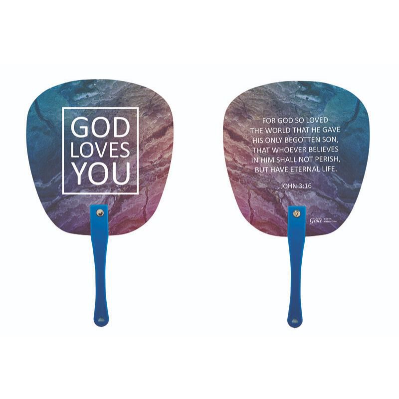 God Loves You Hand Fan - 24 pack