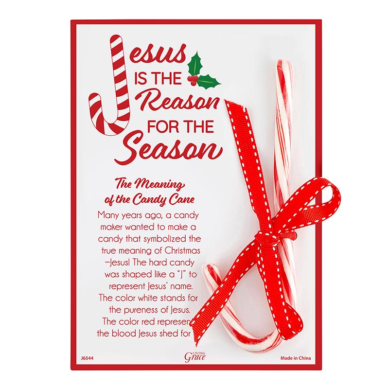 Jesus is the Reason for the Season Candy Cane Holder - 12 pack