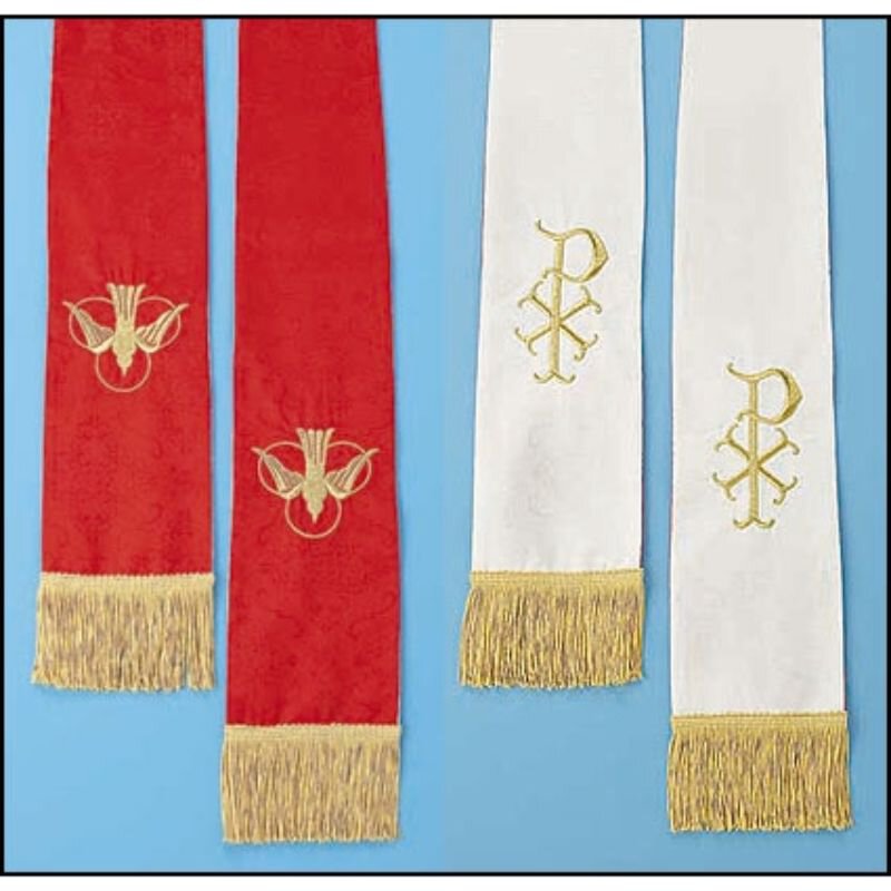 Jacquard Red/White Reversible Stole