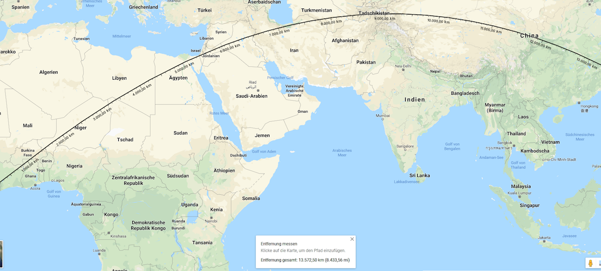 The longest straight-line walk you could do without ever hitting the ocean