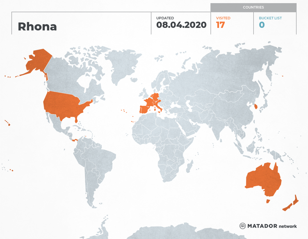 Rhona’s Travel Map – Matador Network