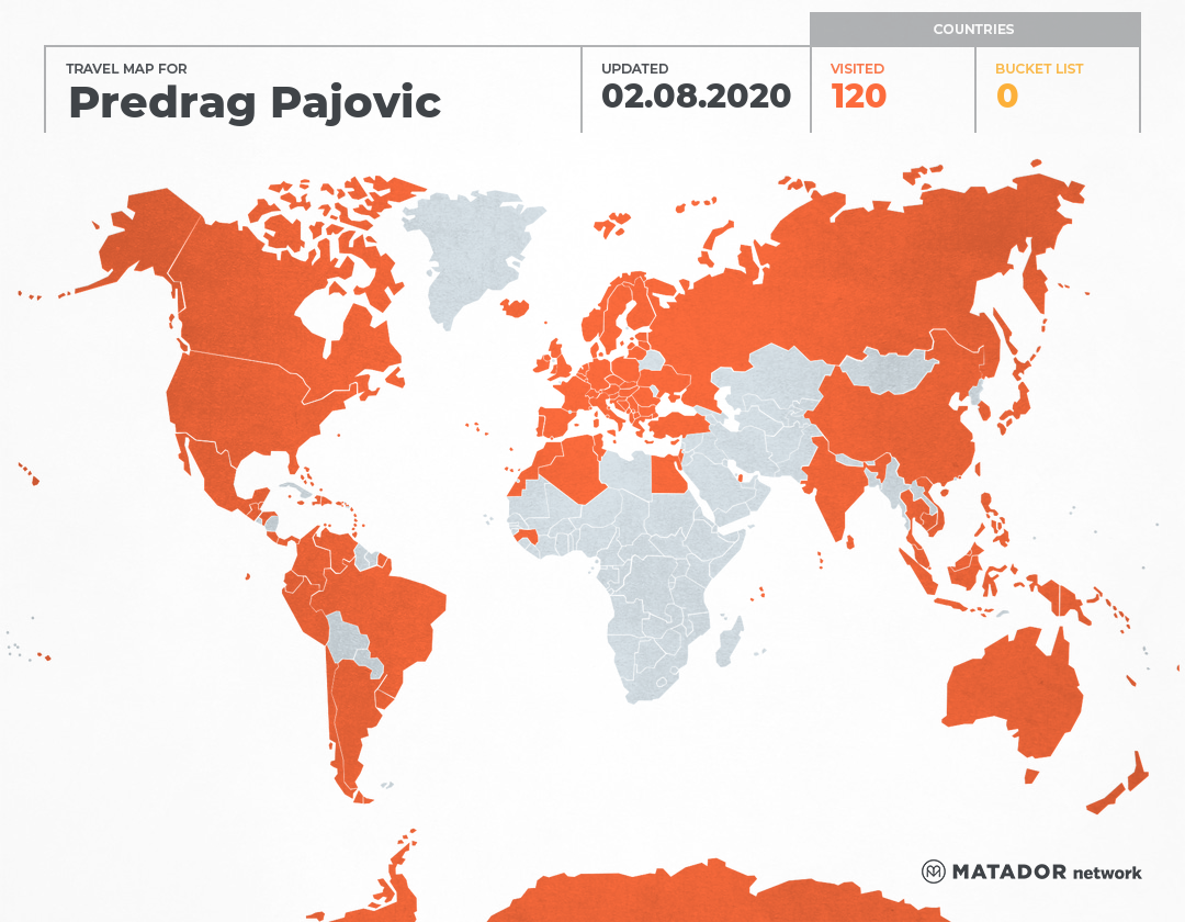 Predrag Pajovic’s Travel Map – Matador Network