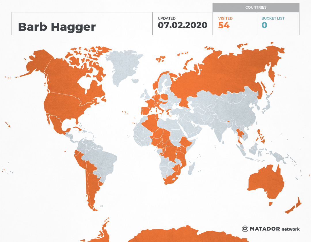 Barb Hagger’s Travel Map – Matador Network