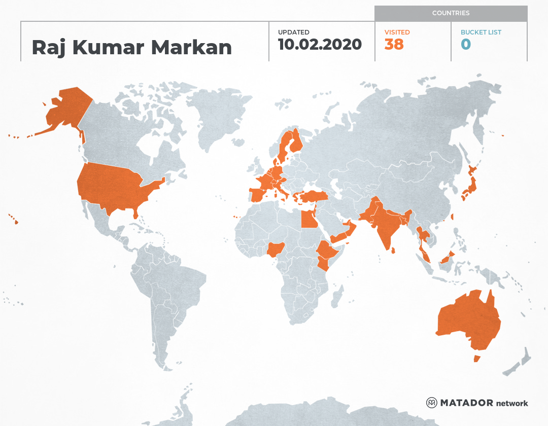 Raj Kumar Markan’s Travel Map – Matador Network