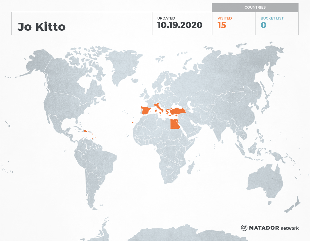 Jo Kitto’s Travel Map – Matador Network