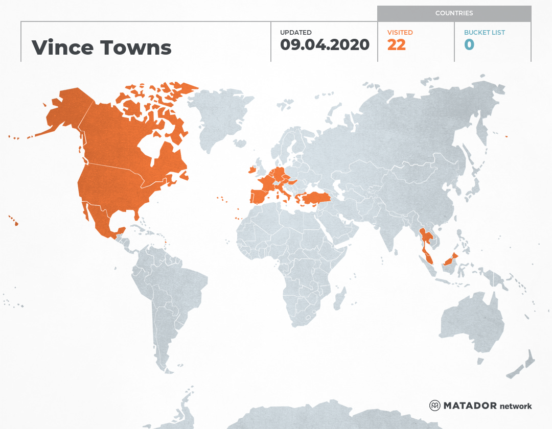 Vince Towns’s Travel Map – Matador Network