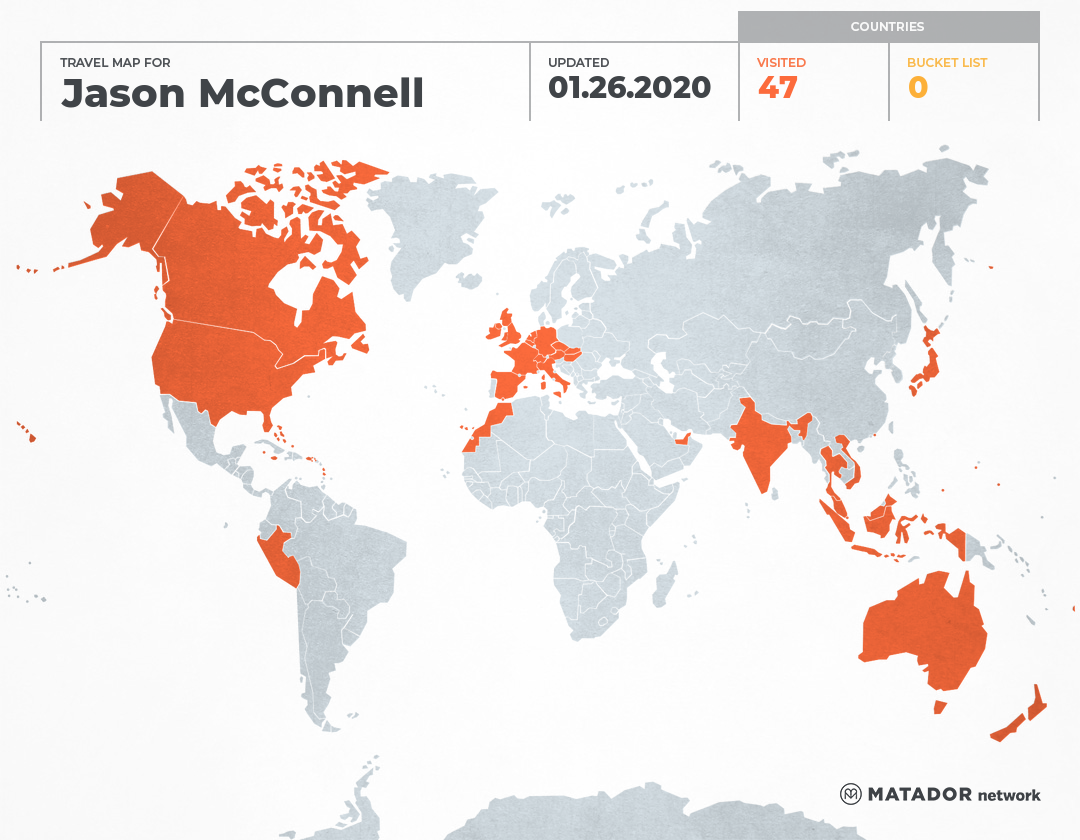 Jason McConnell’s Travel Map – Matador Network