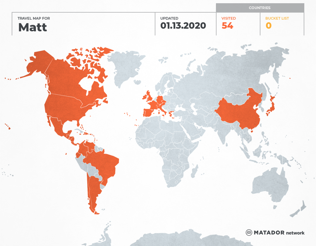 Matt’s Travel Map – Matador Network