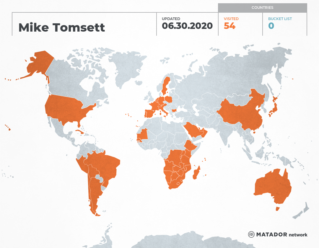 Mike Tomsett’s Travel Map – Matador Network