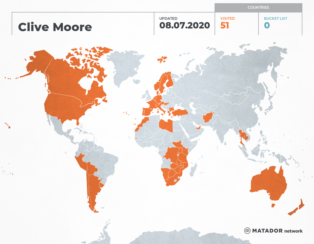 Clive Moore’s Travel Map – Matador Network