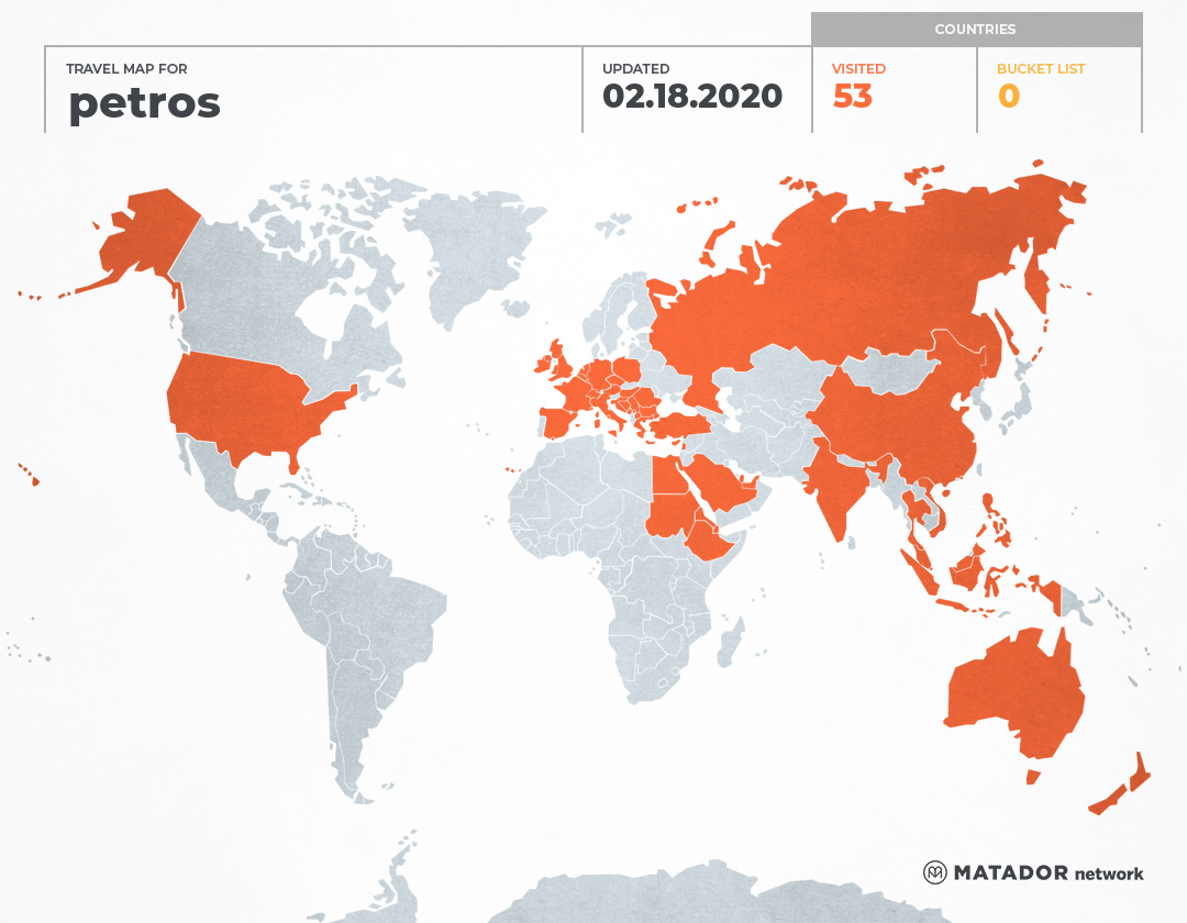Petros’s Travel Map – Matador Network