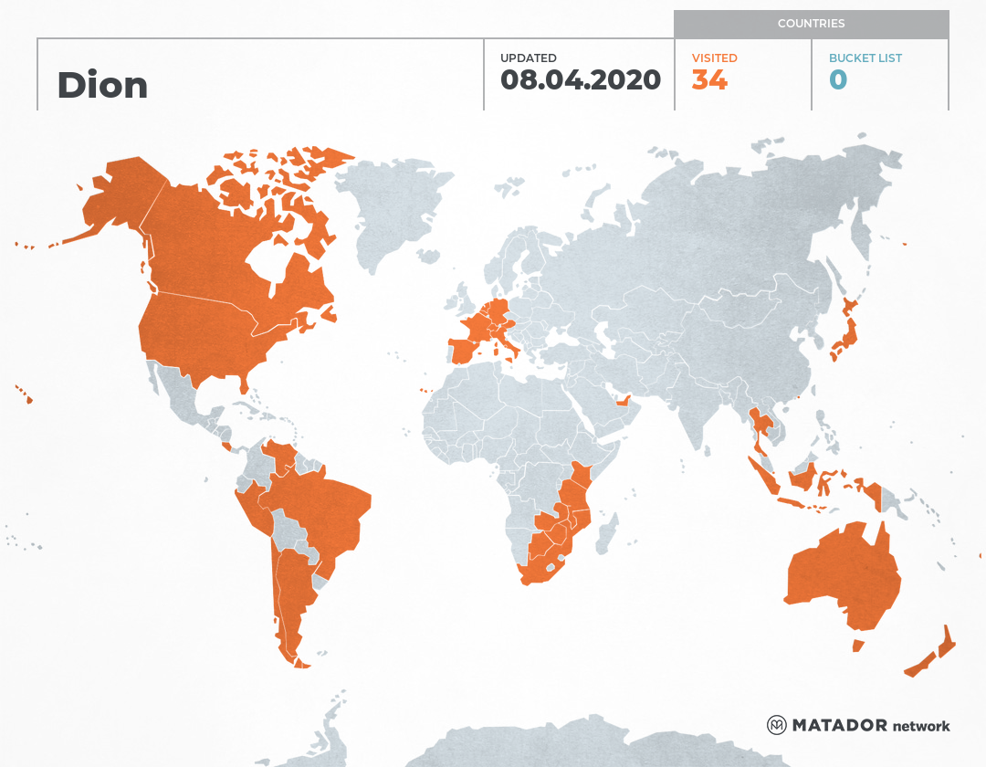 Dion’s Travel Map – Matador Network