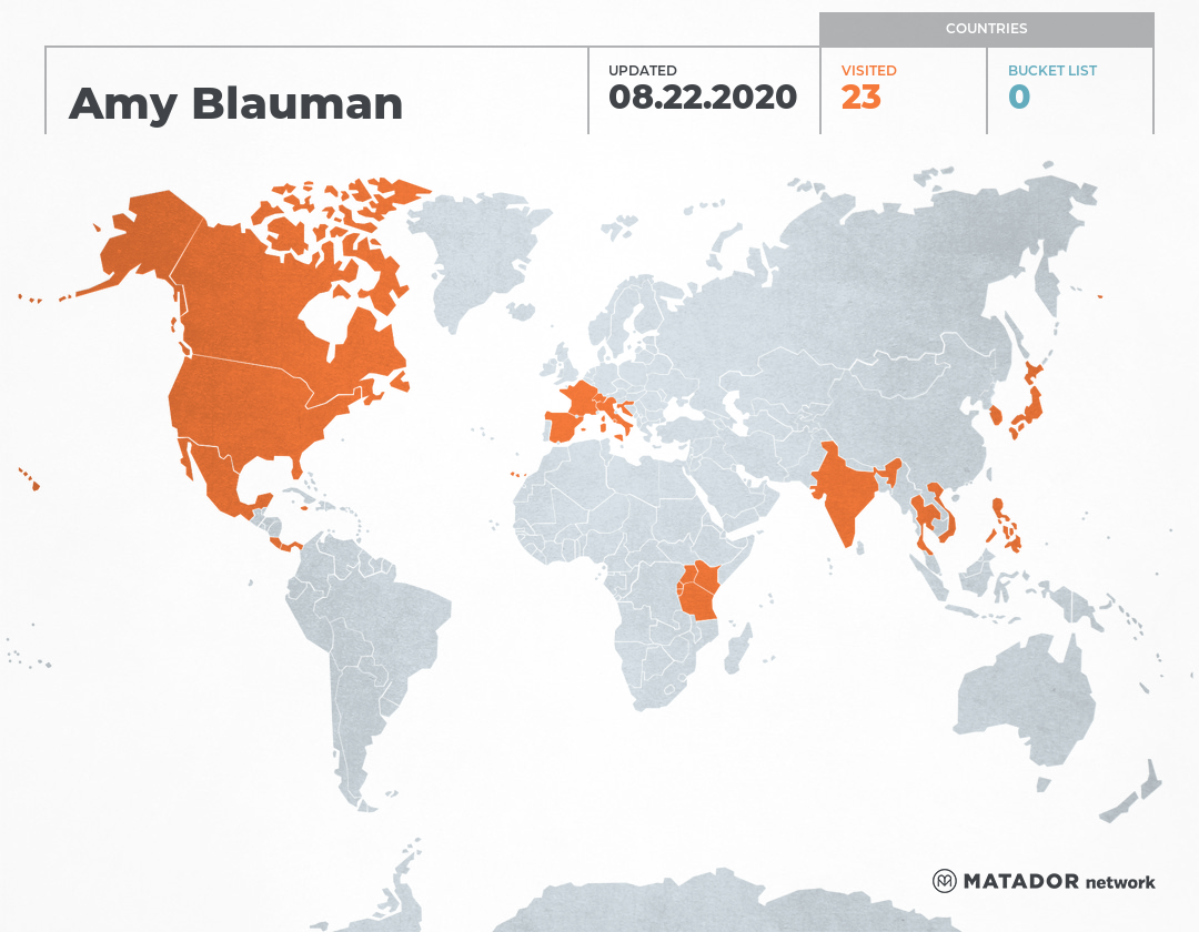 Amy Blauman’s Travel Map – Matador Network