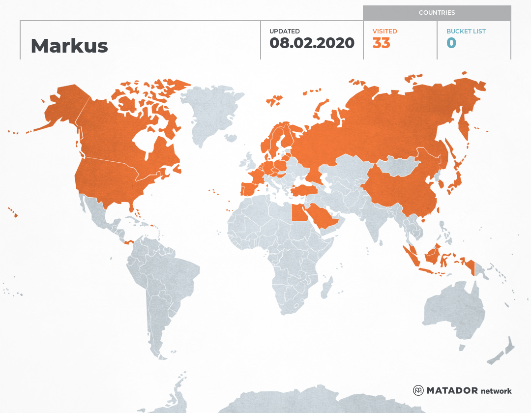 Markus’s Travel Map – Matador Network