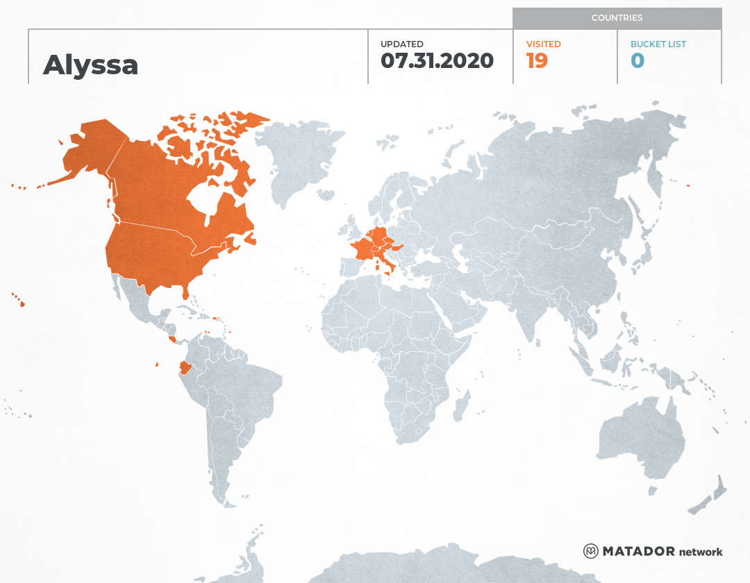 Alyssa’s Travel Map – Matador Network