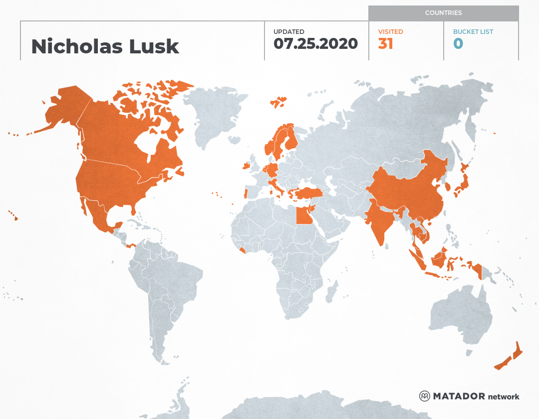 Nicholas Lusk’s Travel Map – Matador Network