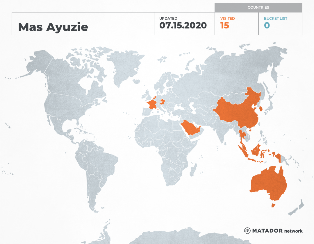 Mas Ayuzie’s Travel Map – Matador Network