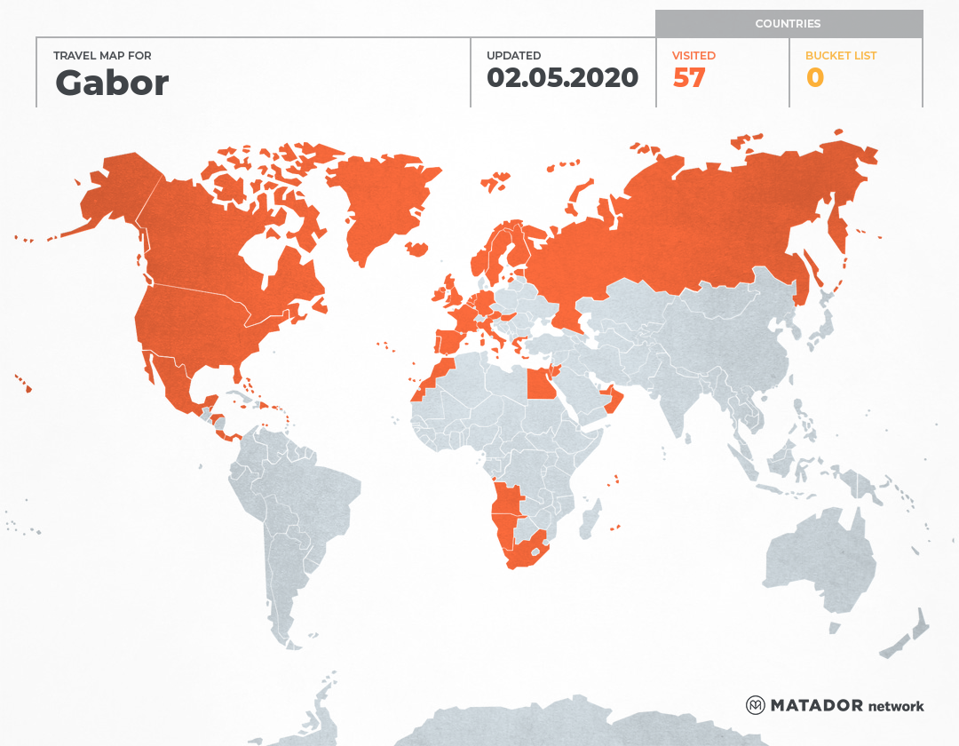 Gabor’s Travel Map – Matador Network