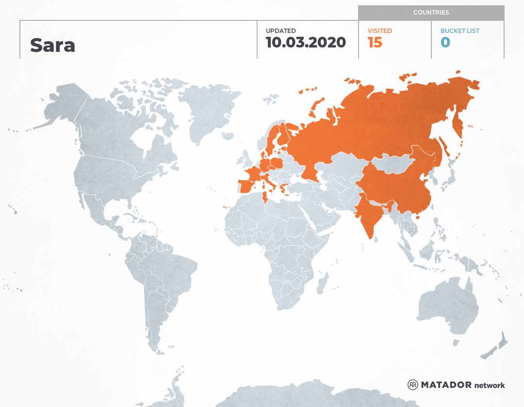 Sara’s Travel Map – Matador Network